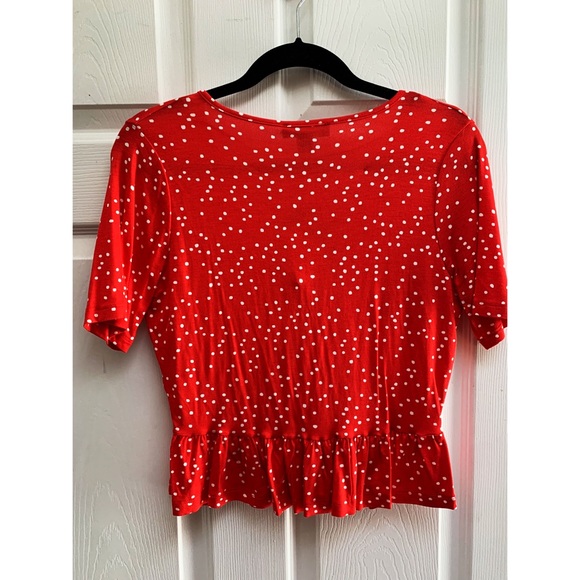 Primark | Tops | Nwt Super Cute Red And White Polka Dot Tie Front Top ...
